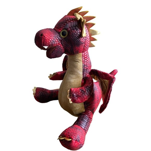 Toys | Hug Me Large Stuffed Dragon 2 Roaring And Eyes Light Up Red And ...